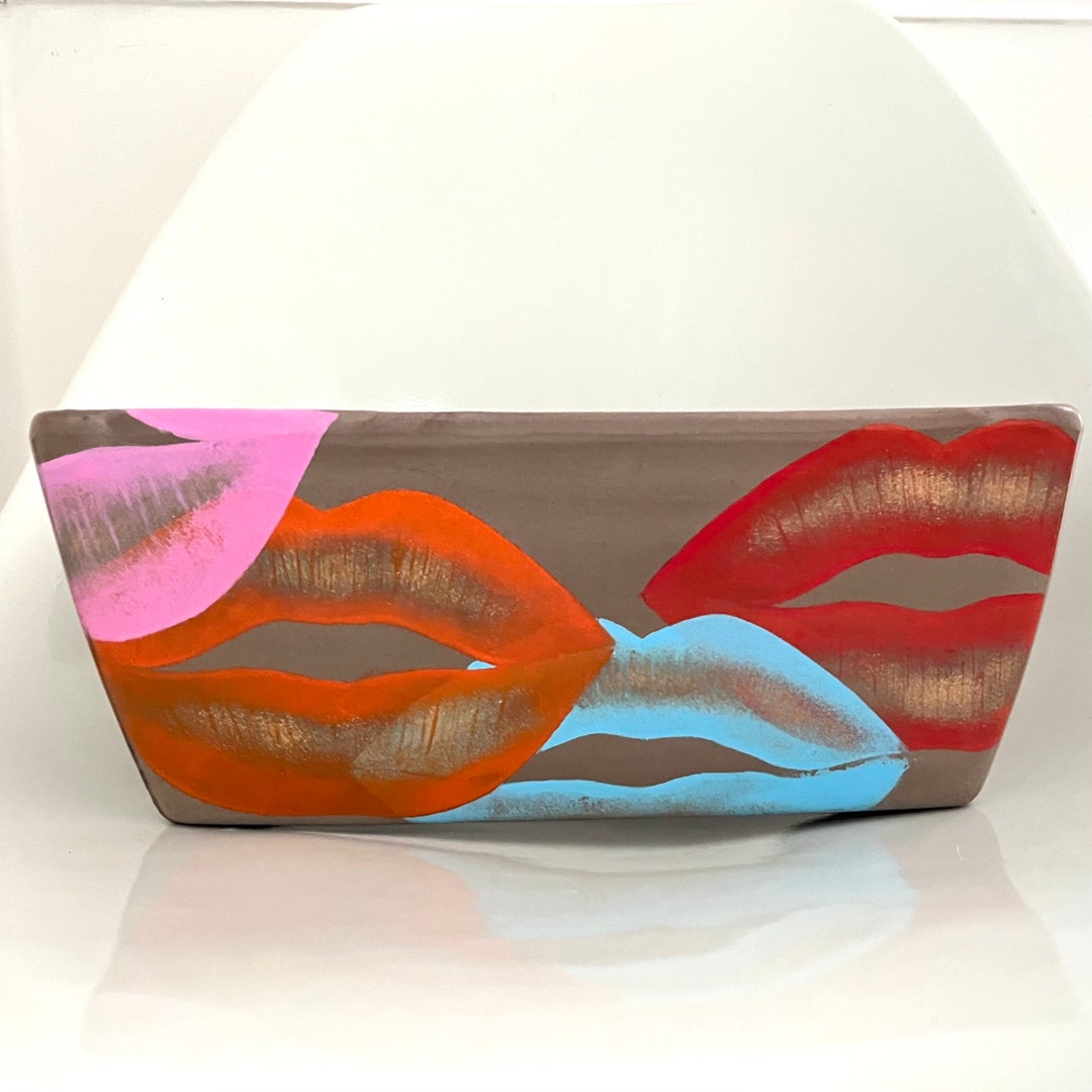 Hand-painted Terracotta Lips Window Box Planter / Pot - Etsy