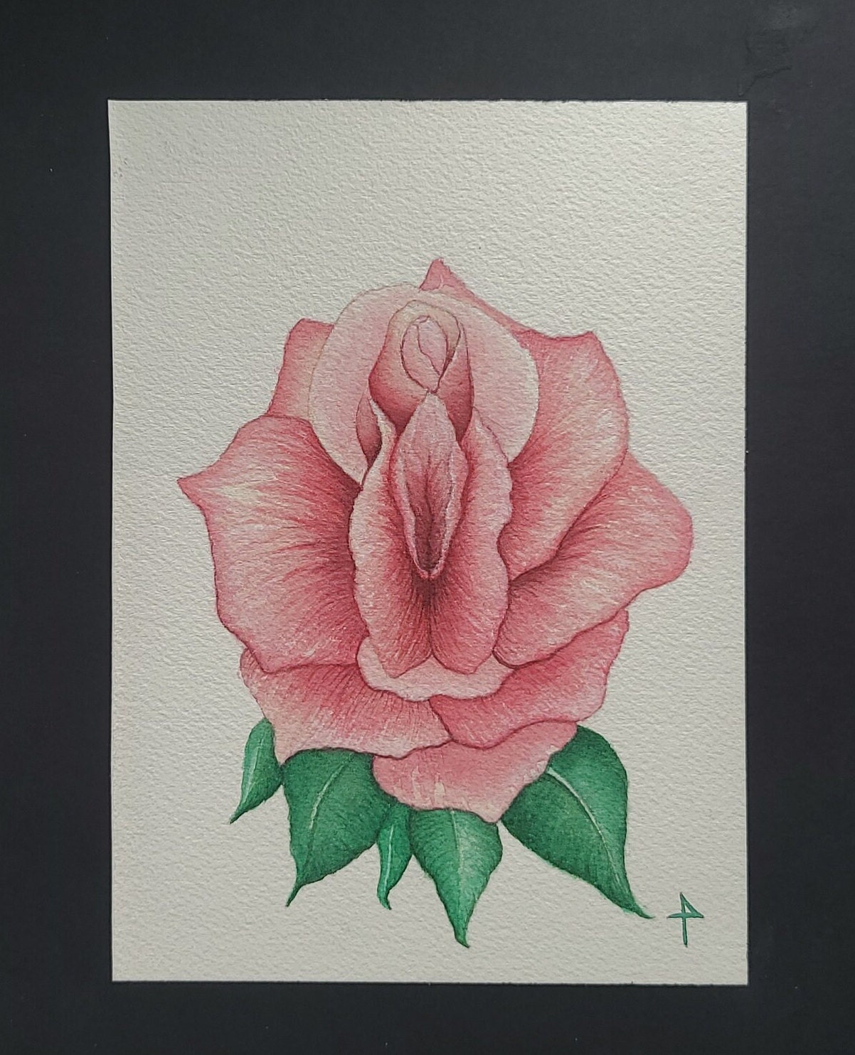 Rose Flower 5x7 Art Vulva Watercolor Yoni Art Vagina Painting Pussy ...