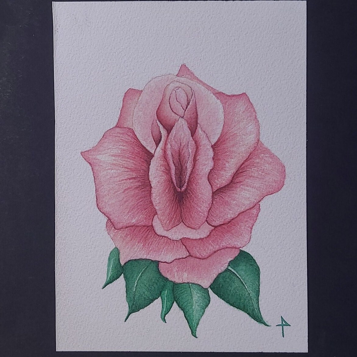 Rose Flower 5x7 Art Vulva Watercolor Yoni Art Vagina Painting Pussy ...