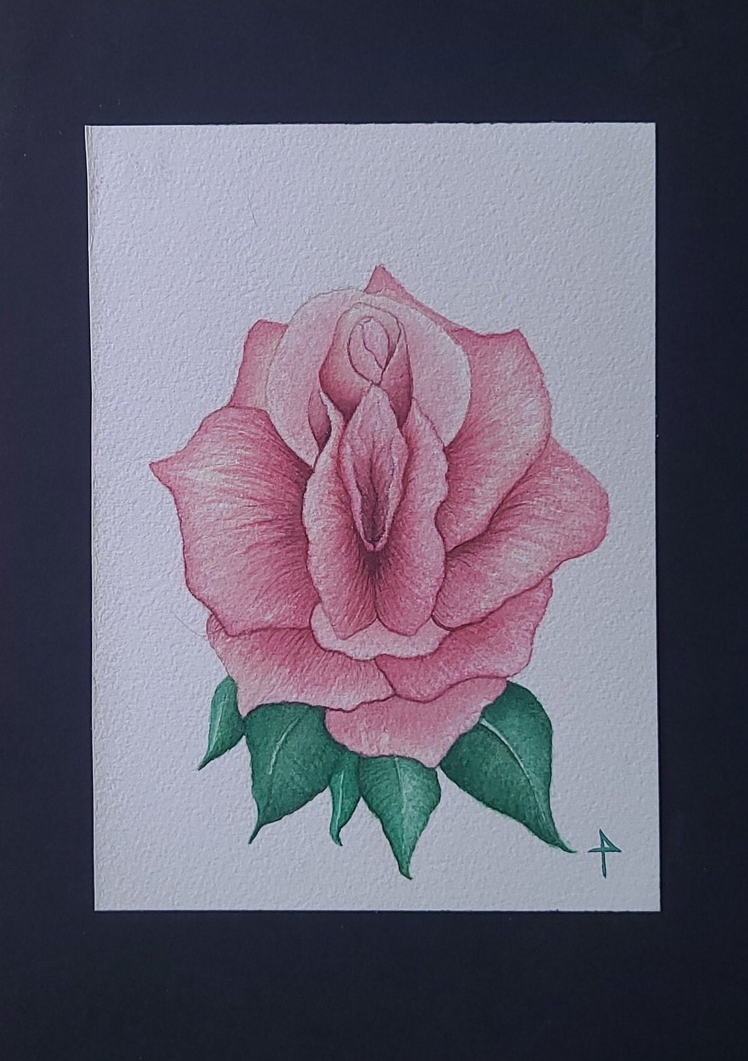 Rose Flower 5x7 Art Vulva Watercolor Yoni Art Vagina Painting Pussy ...