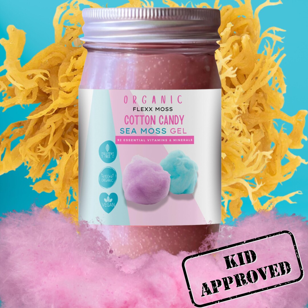 FLEXX MOSS Brand - Cotton Candy Wildcrafted Sea Moss Gel (for Kids ...