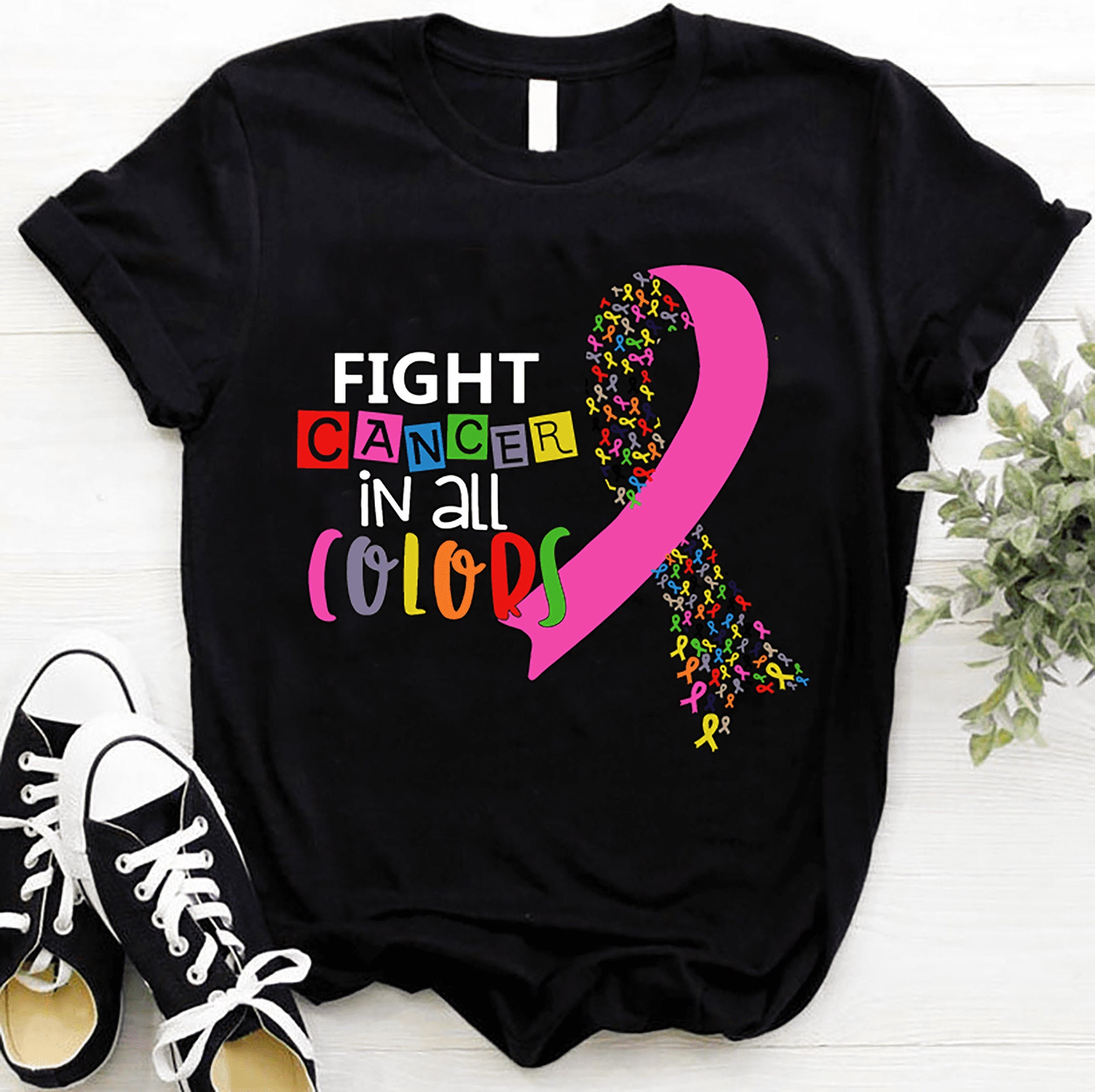 Fight Cancer In All Colors Shirt Cancer Awareness Shirt Etsy