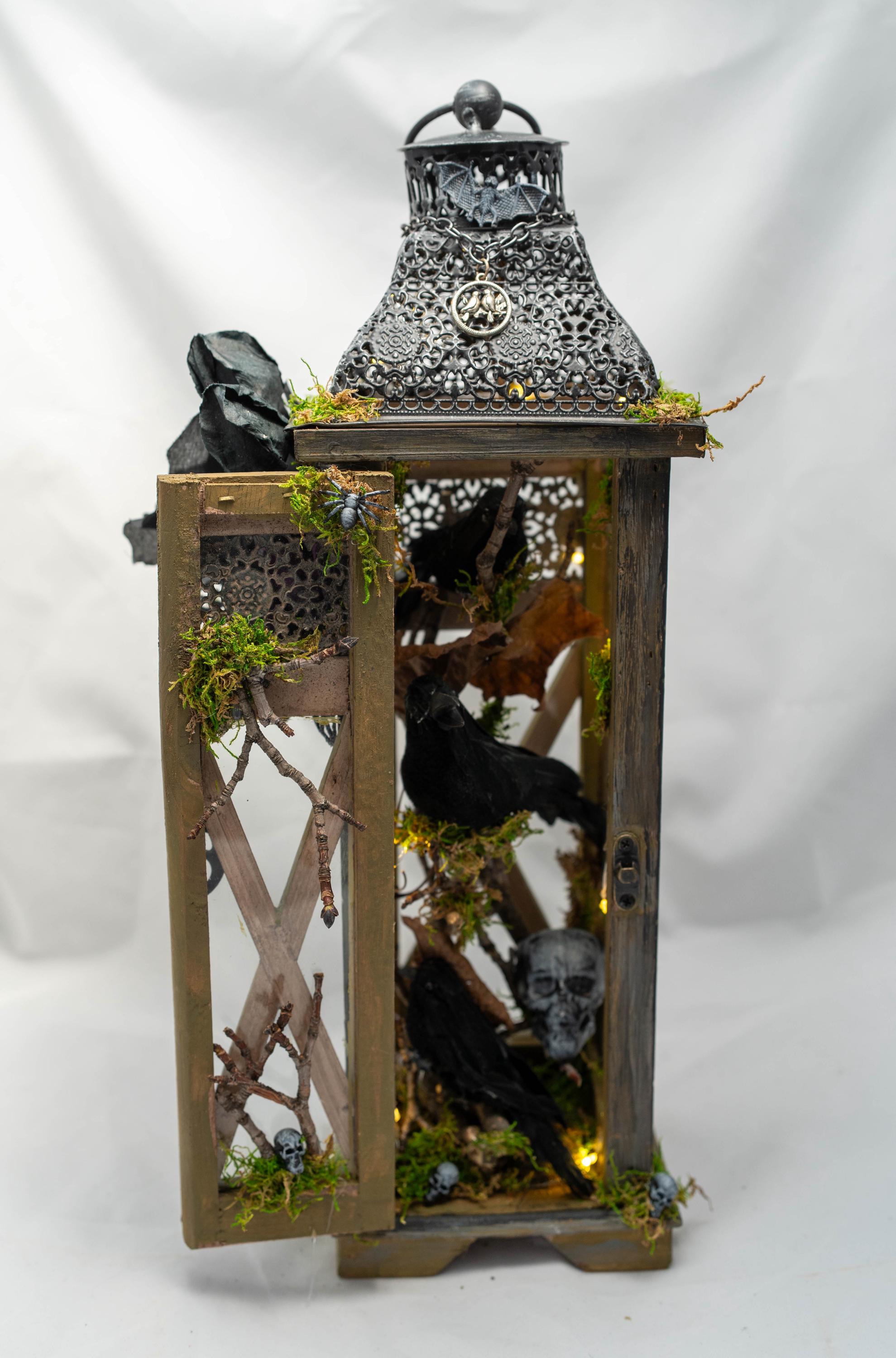 Creepy Lantern With Crows and Lights - Etsy
