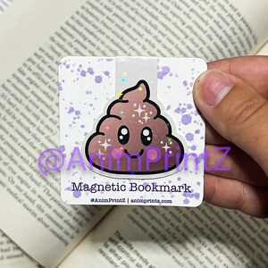 Sparkly Cute Poop Emoji Magnetic Bookmark Die-cut Bookmark - Etsy