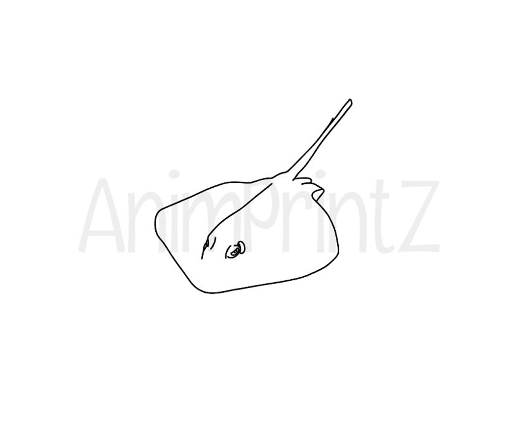 Stingray Outline Vinyl Decal - Etsy