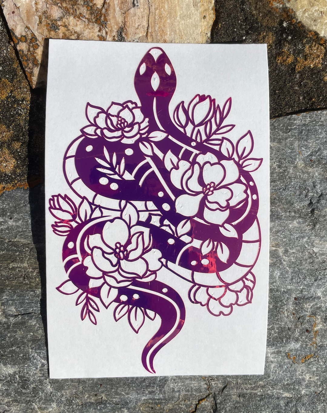 Seraphina, the Floral Snake, Permanent Vinyl Decal - Etsy