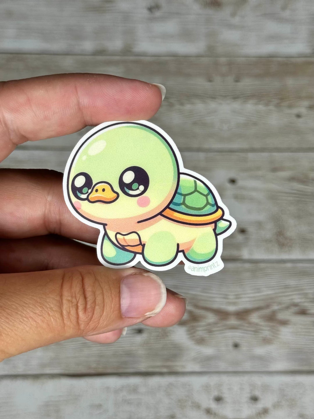 Cute Kawaii Turtle-duck Matte Vinyl Waterproof Sticker - Etsy