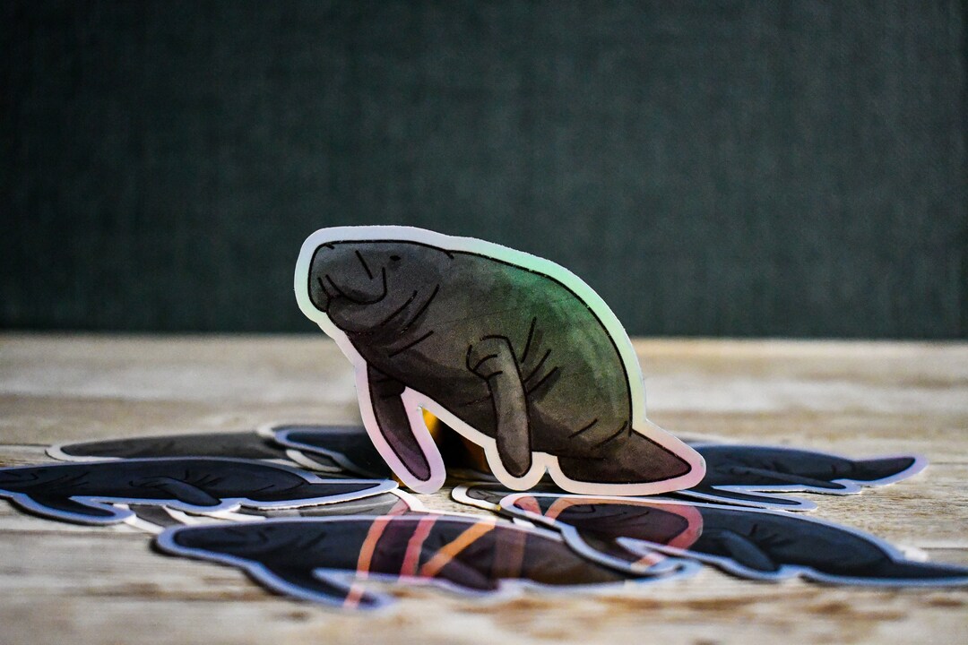 Manatee Vinyl Waterproof Sticker Die-cut - Etsy
