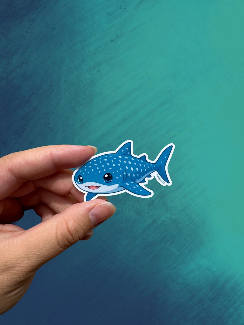 Anime Whale Shark Sticker, Cute Waterproof Matte Vinyl Sticker - Etsy