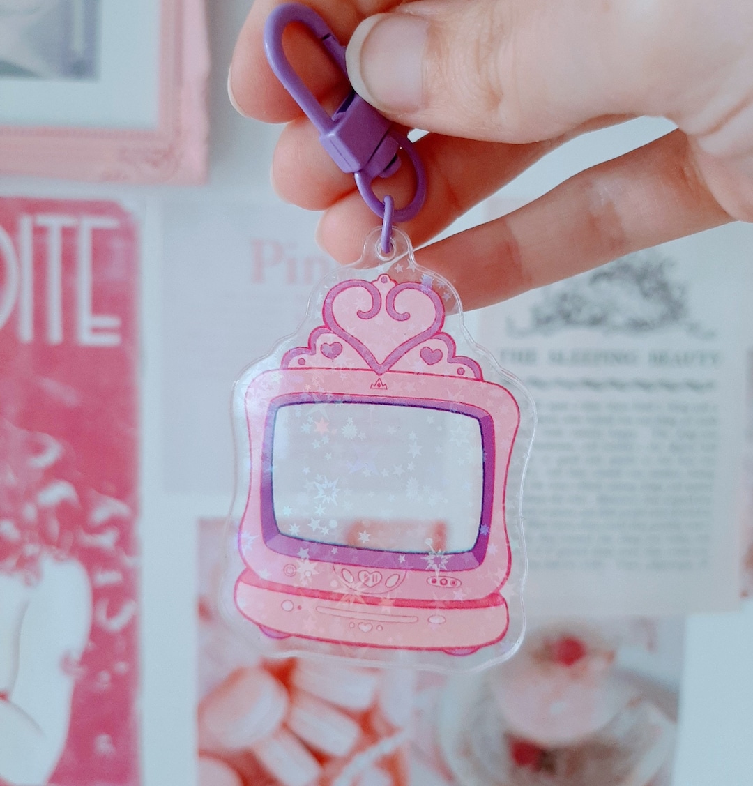 Y2K Princess TV Set Holographic Acrylic Charm - Etsy