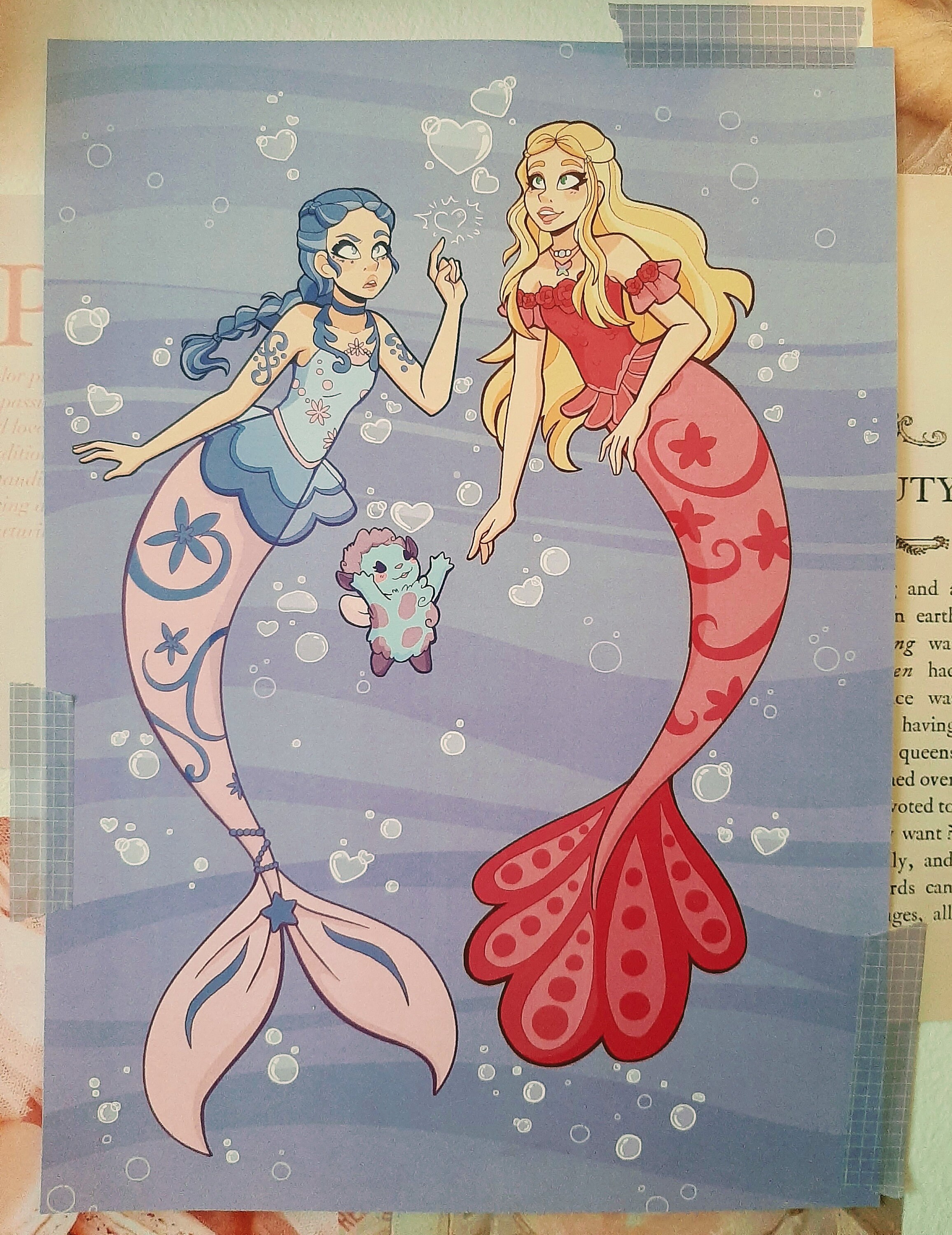 Bubbles Mermaid Fairy Print - Etsy