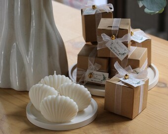 Set of Mini Shell Candles, Wedding Candle Favors for Guests, Details ...