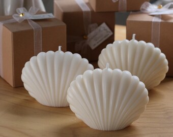 Set of Mini Shell Candles, Wedding Candle Favors for Guests, Details ...