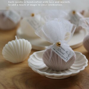 Set of Mini Shell Candles, Wedding Candle Favors for Guests, Details ...