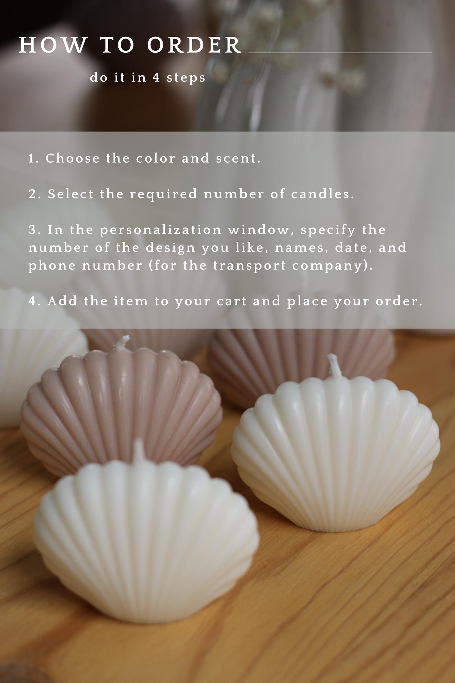 Set of Mini Shell Candles, Wedding Candle Favors for Guests, Details ...