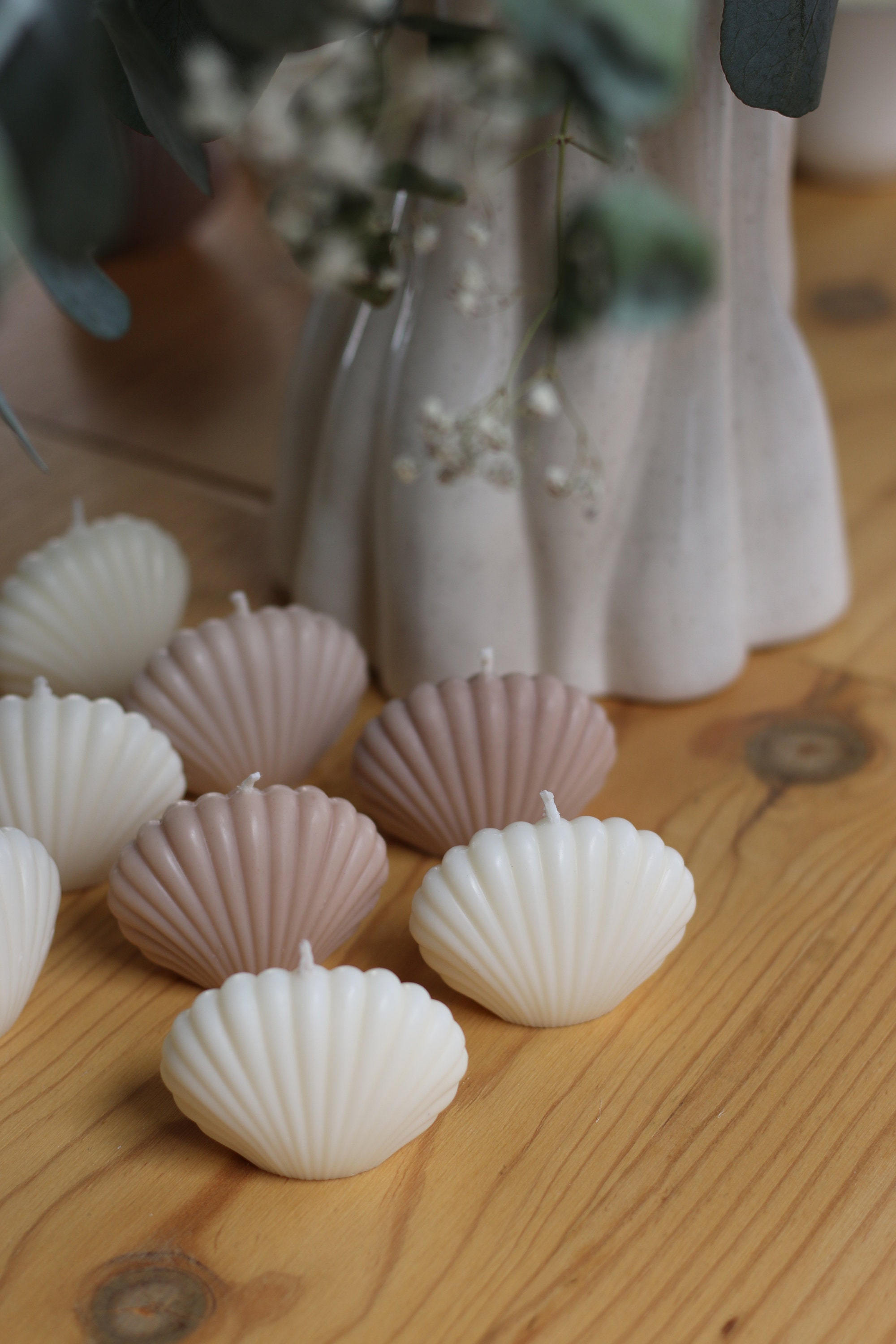 Set of Mini Shell Candles, Wedding Candle Favors for Guests, Details ...