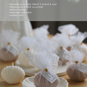 Set of Mini Shell Candles, Wedding Candle Favors for Guests, Details ...