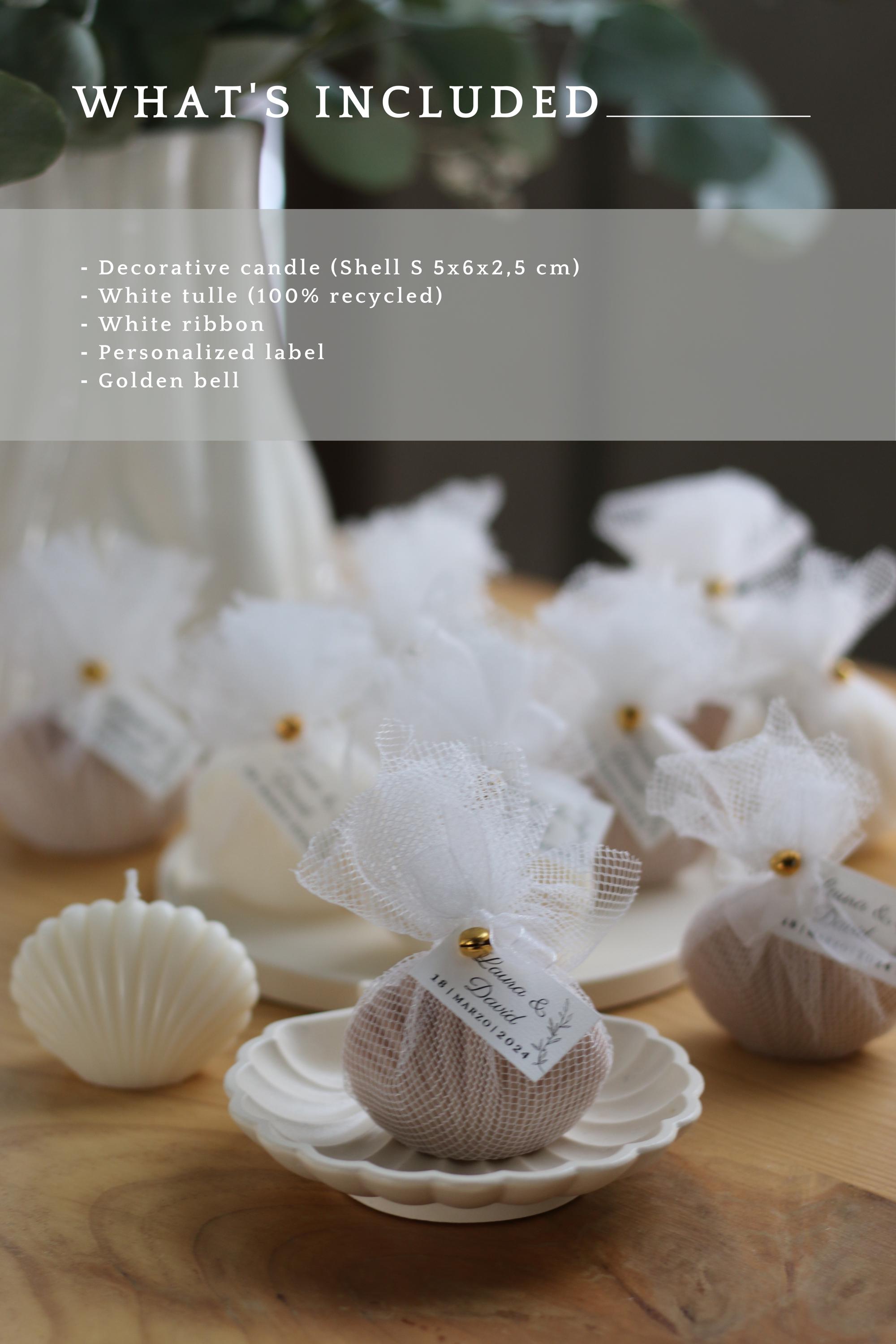 Set of Mini Shell Candles, Wedding Candle Favors for Guests, Details ...
