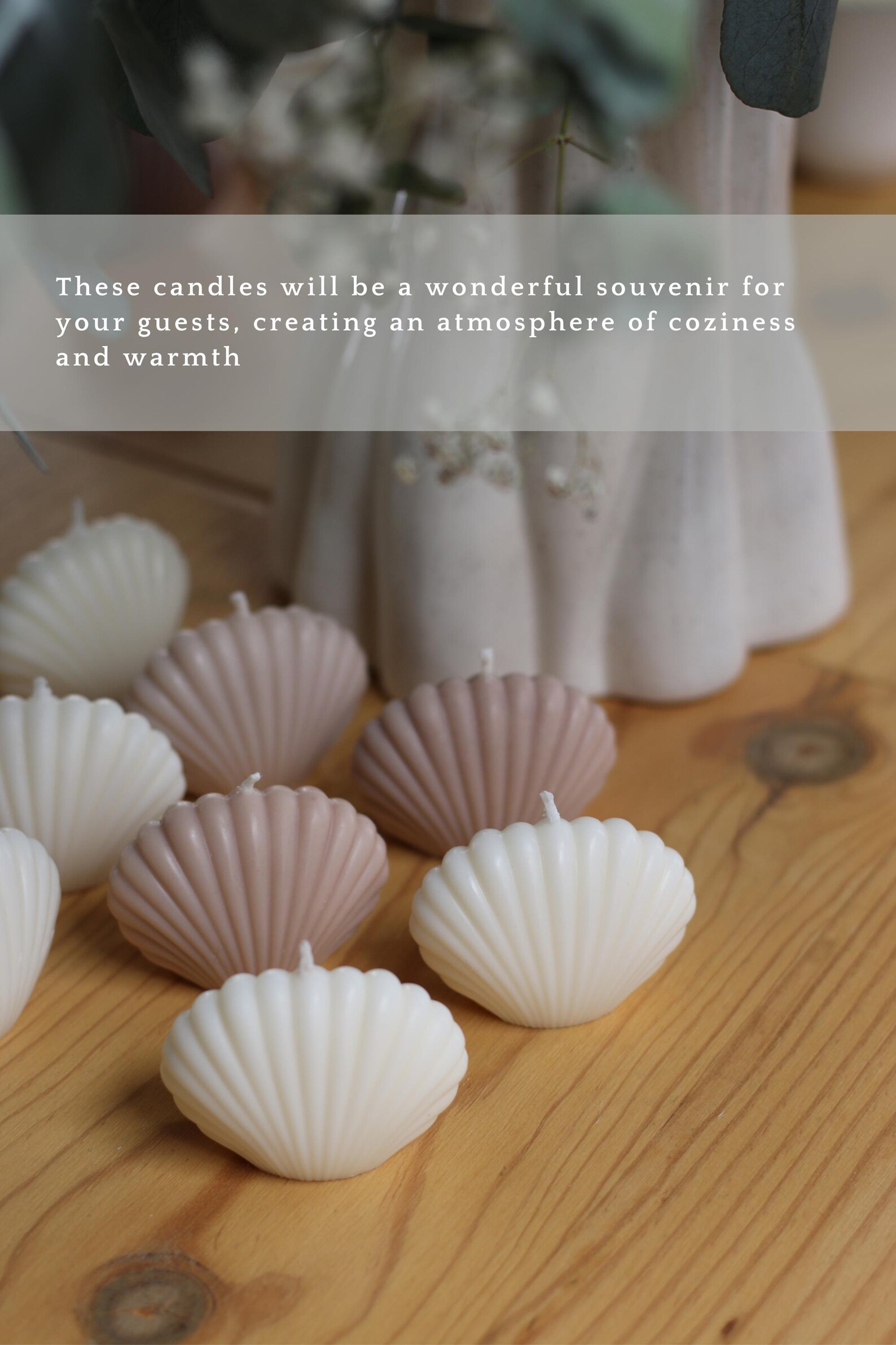 Set of Mini Shell Candles, Wedding Candle Favors for Guests, Details ...