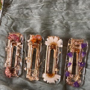 Resin Real Flower Hair Clips - Handcrafted Floral Hair Accessories ...
