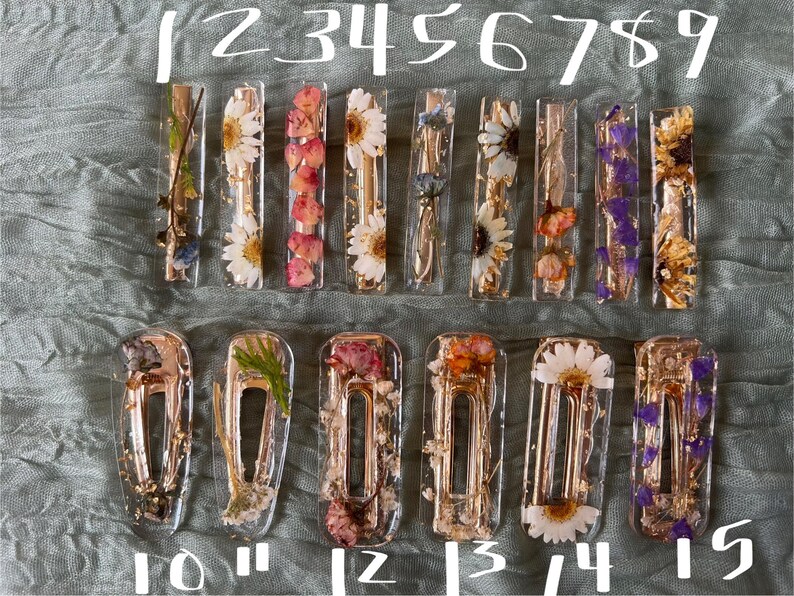 Resin Real Flower Hair Clips - Handcrafted Floral Hair Accessories ...