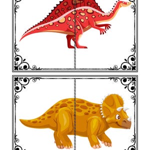Dinosaur Matching Puzzle for Toddlers | Montessori-inspired Printable ...