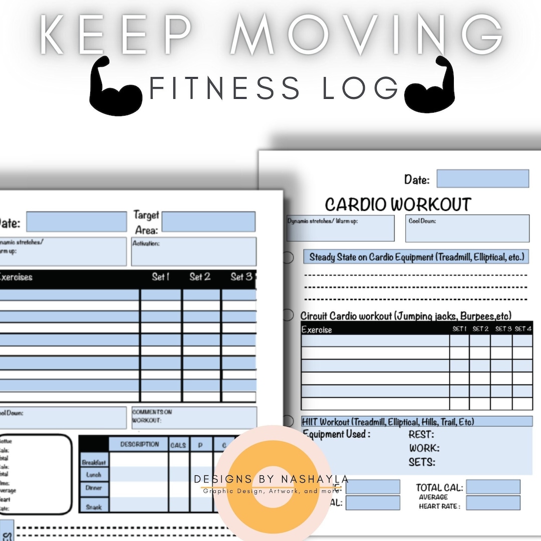 Workout Log Printable ! Strength Training Workout Log, Cardio Workout ...