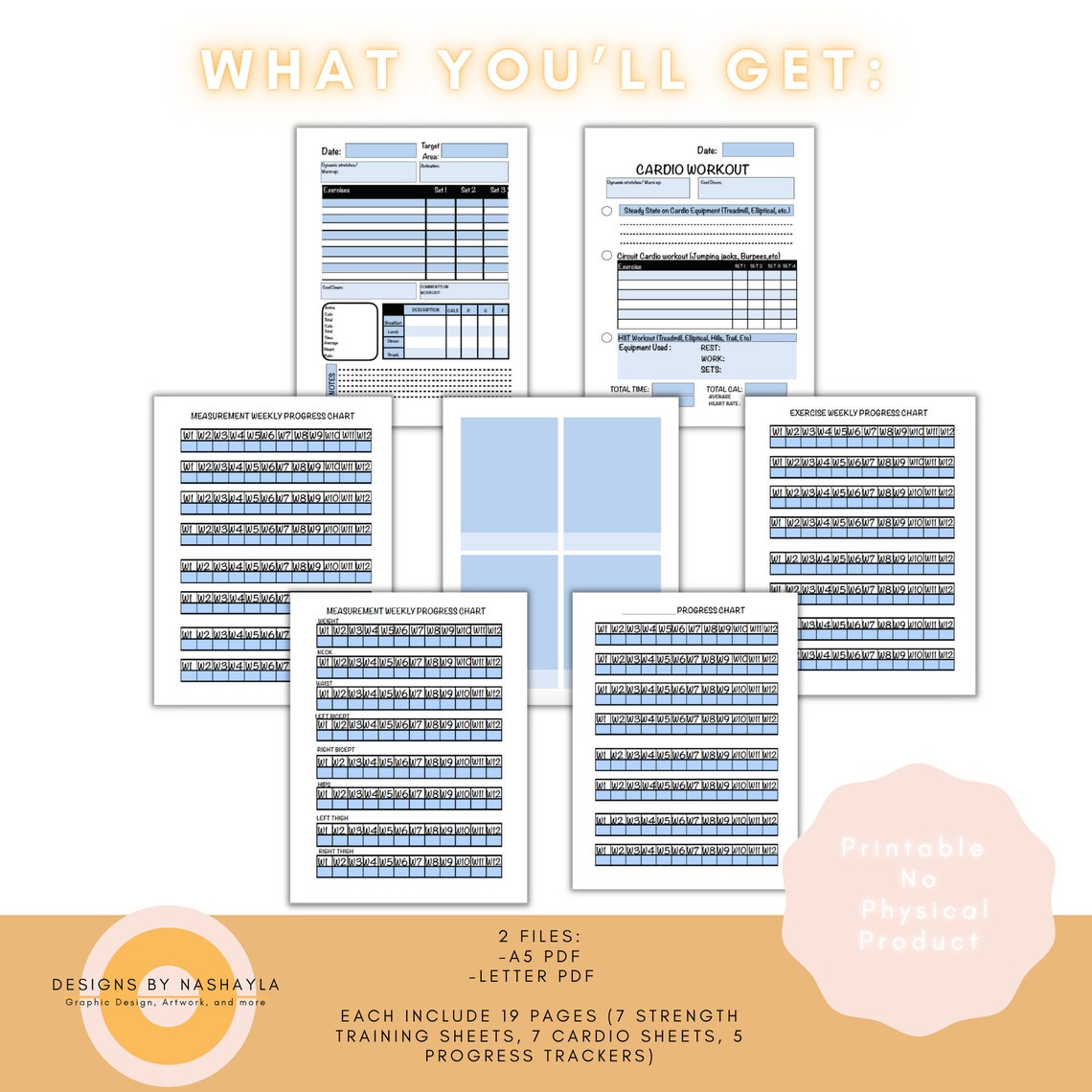 Workout Log Printable ! Strength Training Workout Log, Cardio Workout ...