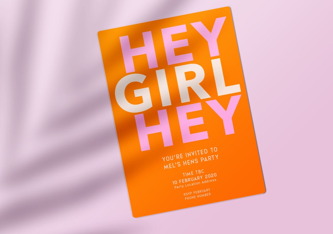Printable Modern and Bright Hens Party Invitation for Digital - Etsy