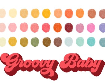 Groovy Retro Procreate Color Palette / Color Swatches / Instant ...