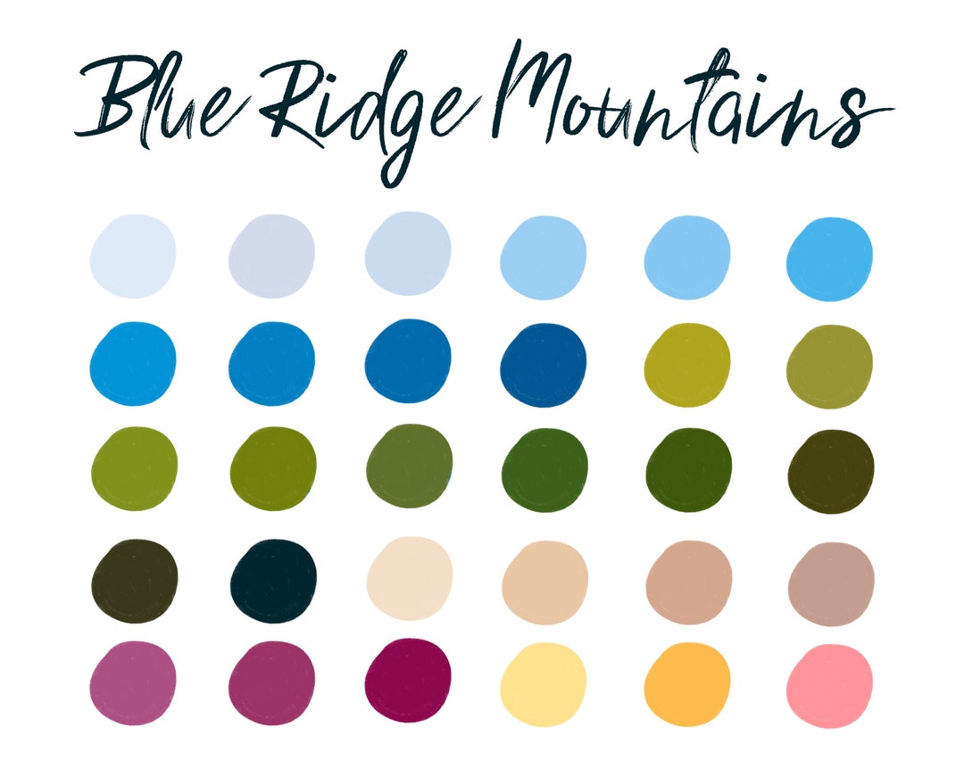 Blue Ridge Mountains Procreate Palette - Etsy
