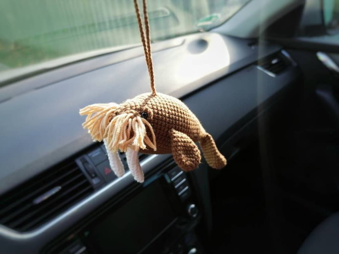 Knitted Walrus Car Accessory: Kawaii Ocean Animal Decor - Etsy