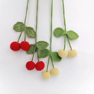 Crochet Cherries Pattern (PDF), Handmade Car Accessory, Fruit Crochet ...