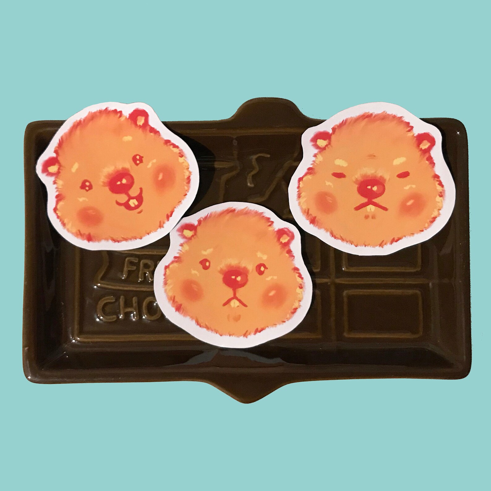 Orange Beaver/ Cute Vinyl Sticker/ Animal Sticker/ | Etsy