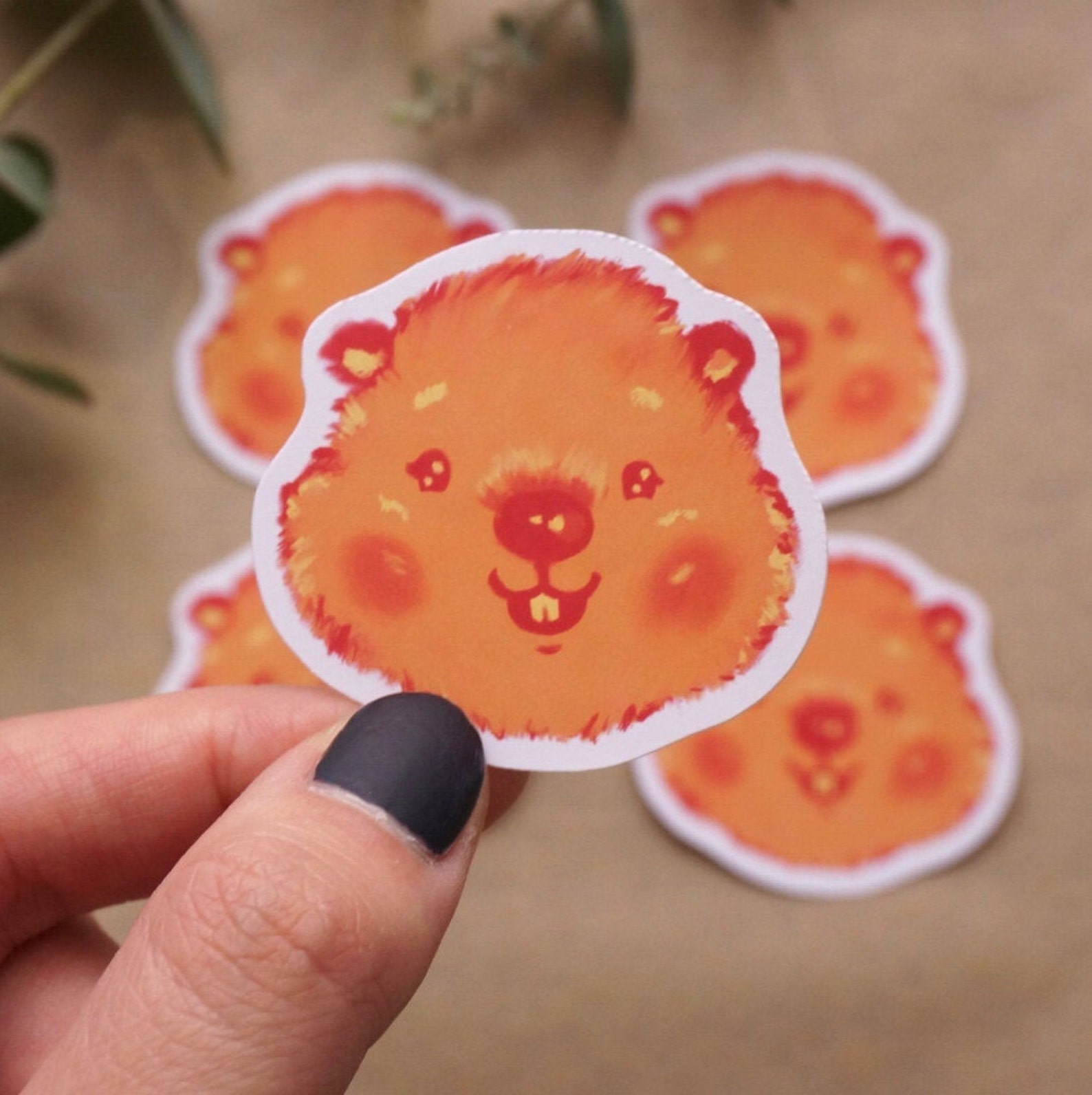 Orange Beaver/ Cute Vinyl Sticker/ Animal Sticker/ | Etsy