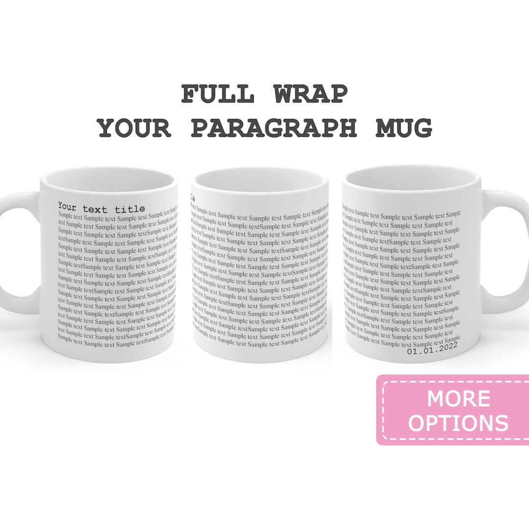 Personalized Full Wrap Text Coffe Mug , Reading Lover Gift Ideas ...