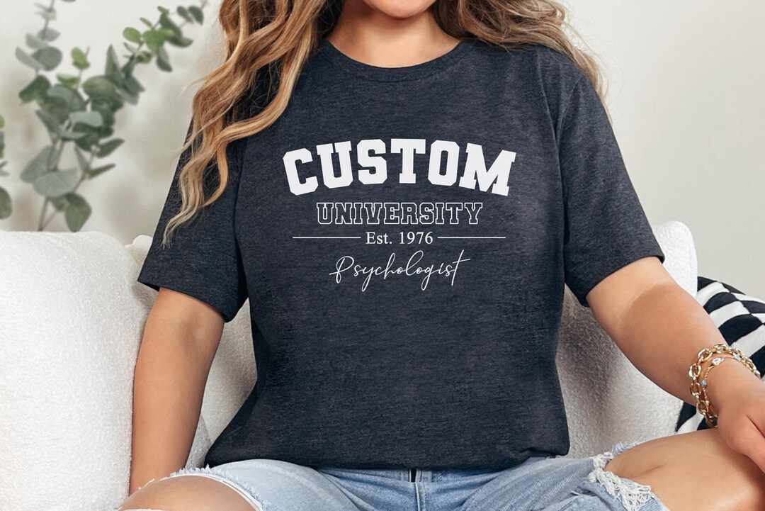 Personalized University T-shirt: Custom College Name Tee - Etsy