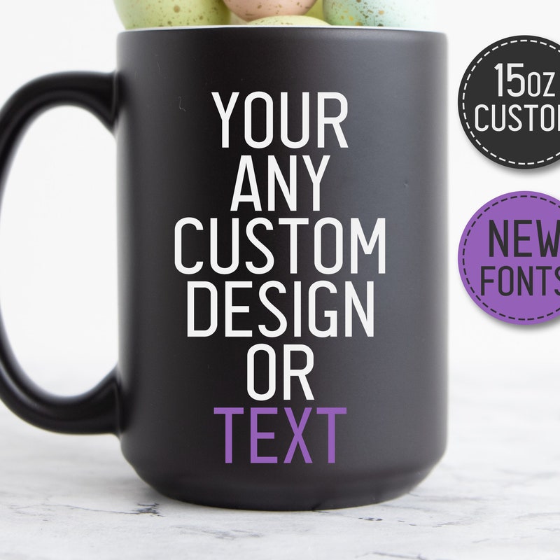 Black Mug Customization - Etsy