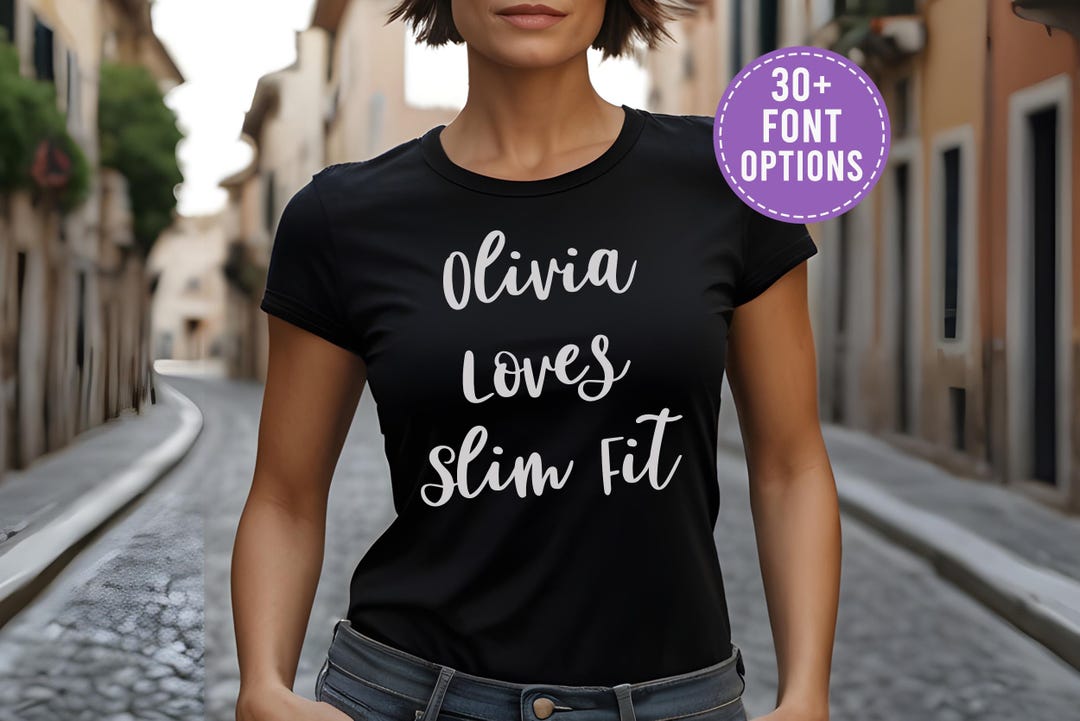 Custom Slim Fit Shirt for Women Personalized Slim Fit Your Name Logo ...