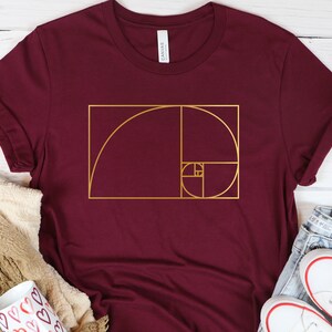 Fibonacci Spiral Shirt Golden Spiral Shirt Fibonacci Sequence Shirt ...