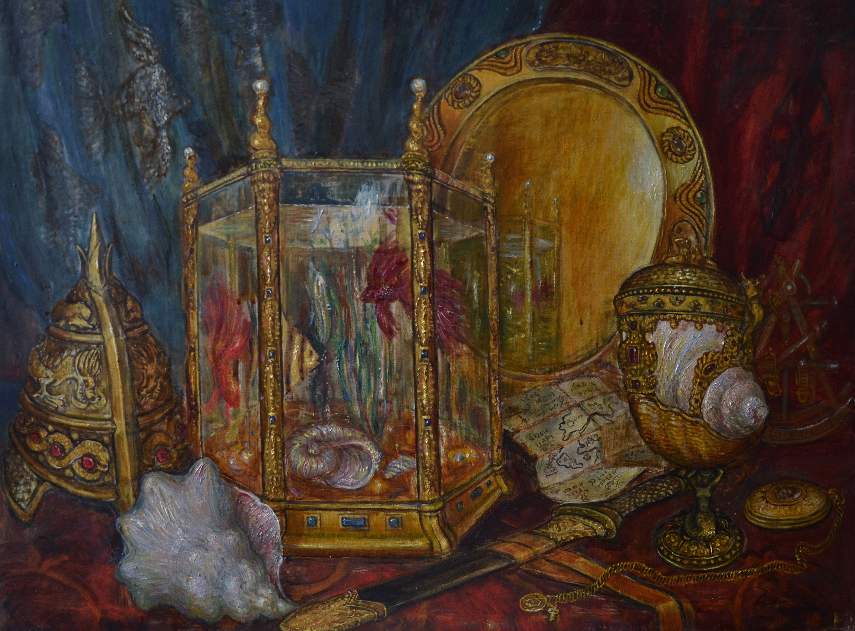 Sea treasures oil on canvas original painting Wall painting | Etsy