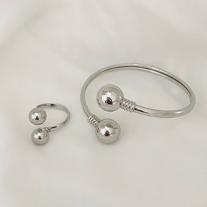 Silver Ball Ring Ball Ring Sphere Ring Ball Bracelet - Etsy