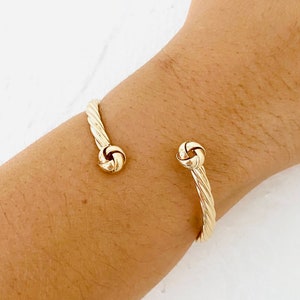 Knot Bangle, Knot Bangle Bracelet, Twisted Bangle, Knot Bracelet, Gold ...