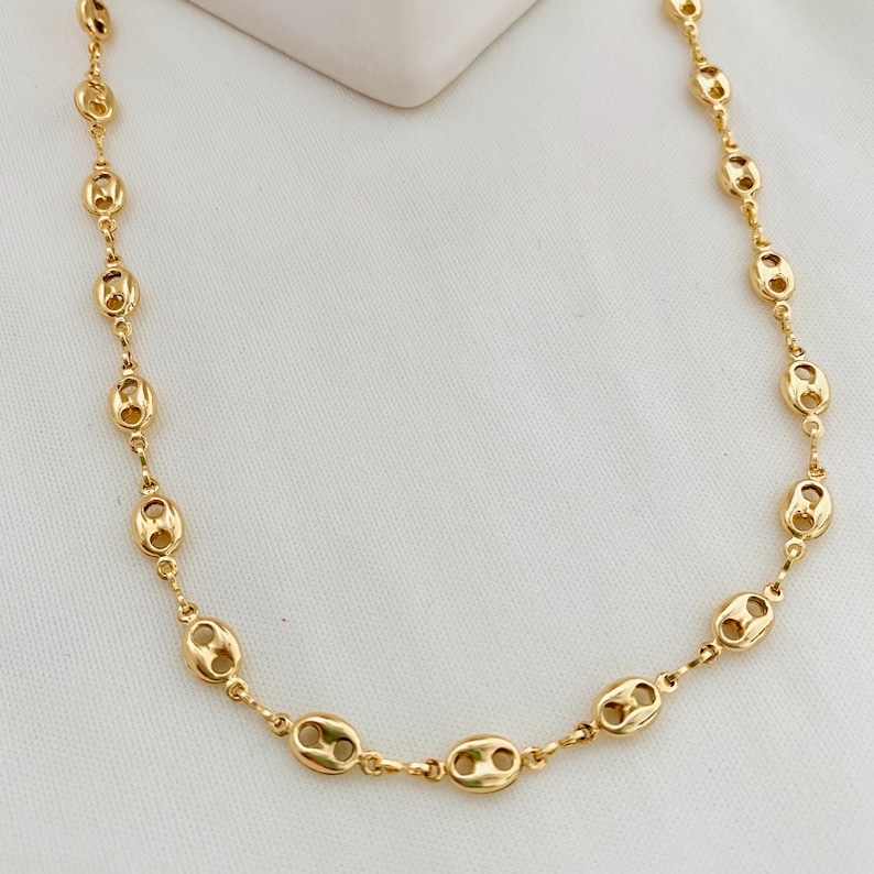 Puffed Mariner Chain Mariner Link Necklace Anchor Mariner - Etsy