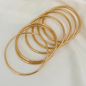 Gold Filled Set of 7 Bangles, Gold Filled Bangle Set, 7 Day Bangles ...