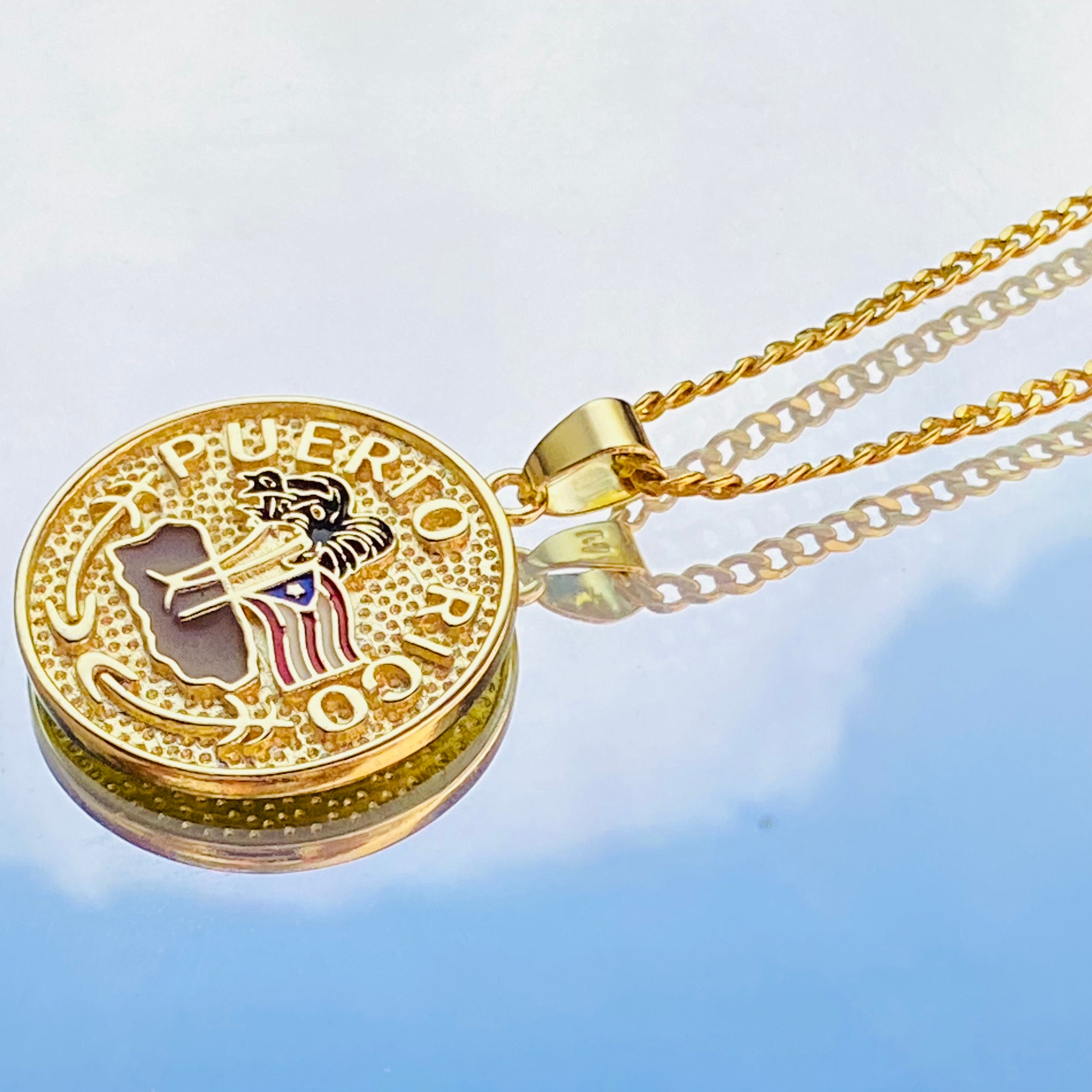 Puerto Rican Flag Necklace Puerto Rican Charm Necklace Flag - Etsy