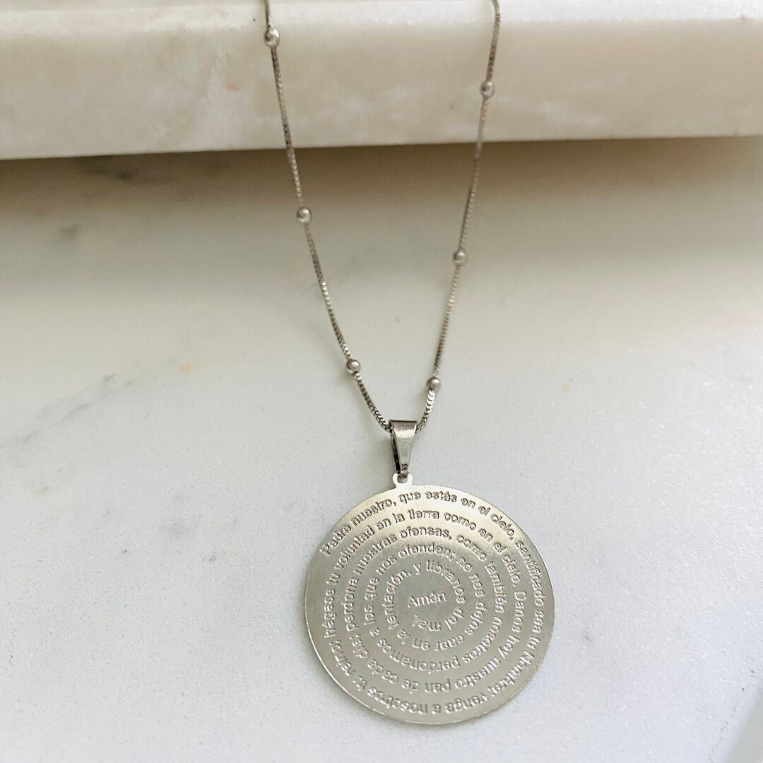 Spanish Prayer Medallion Necklace: 18k Gold Filled Coin - Etsy
