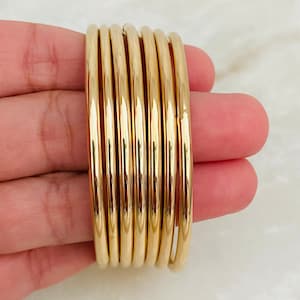 Gold Filled Set of 7 Bangles, Gold Filled Bangle Set, 7 Day Bangles ...