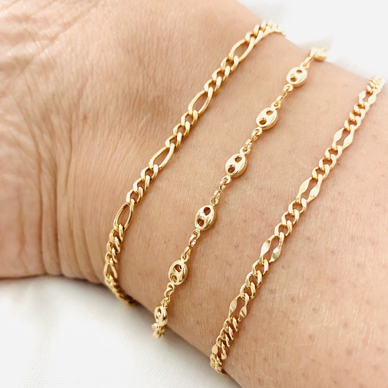 Figaro Chain Anklet Bracelet Mariner Link Anklet Bracelet - Etsy