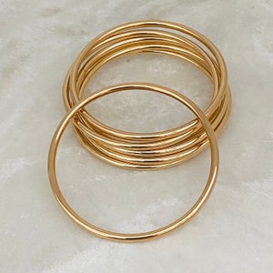 Gold Filled Set of 7 Bangles, Gold Filled Bangle Set, 7 Day Bangles, Stacking Bangle, Bangles ...